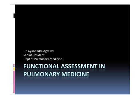 Functional Assessment In Pulmonary Medicine Ppt