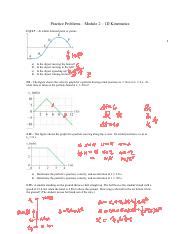 Practice Problems on 1D Kinematics: Velocity, Acceleration, and | Course Hero