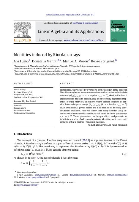 pdf identities induced by riordan arrays