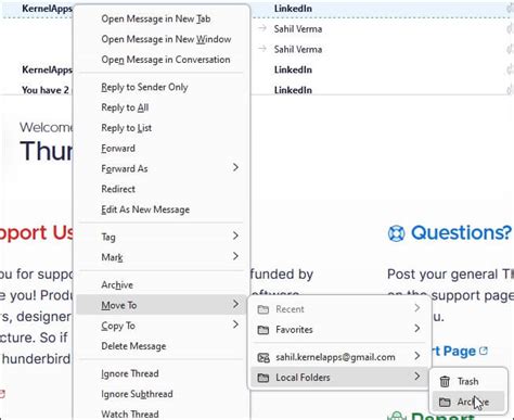 Ways To Archive Thunderbird Emails