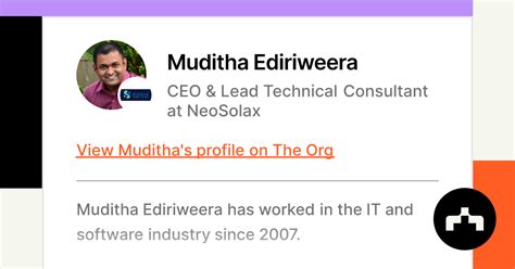 muditha ediriweera ceo and lead technical consultant at neosolax the org