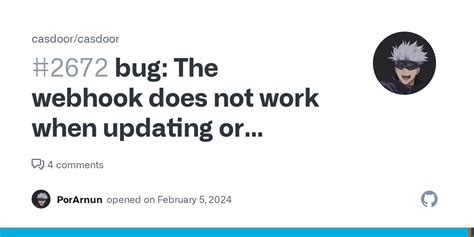 Bug The Webhook Does Not Work When Updating Or Deleting A User From