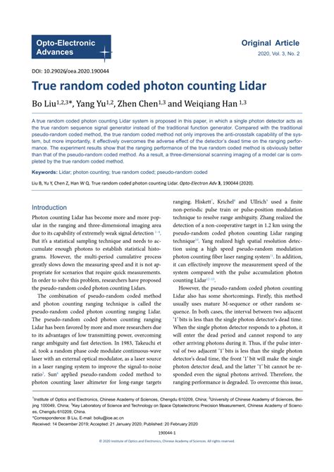 Pdf True Random Coded Photon Counting Lidar