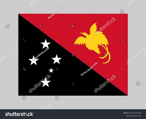 Papua New Guinea Flag Official Colors Stock Vector Royalty Free