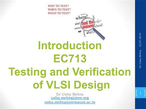 2019 1 testing and verification of vlsi design introduction ppt