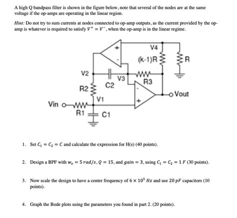 Solved A High Q Bandpass Filter Is Shown In The Figure Below Note That Course Hero