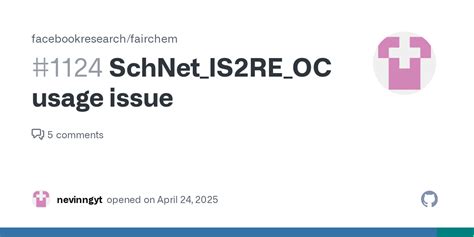 Schnetis2reoc20allmd Usage Issue · Issue 1124 · Facebookresearch