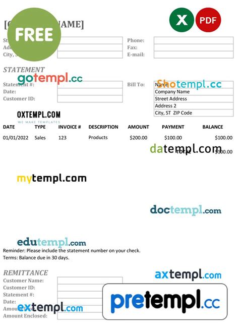 Free Download Bank Statement 3 6 Months Example In Excel And Pdf