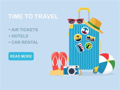 랜드 마크 스티커와 가방 무료 벡터