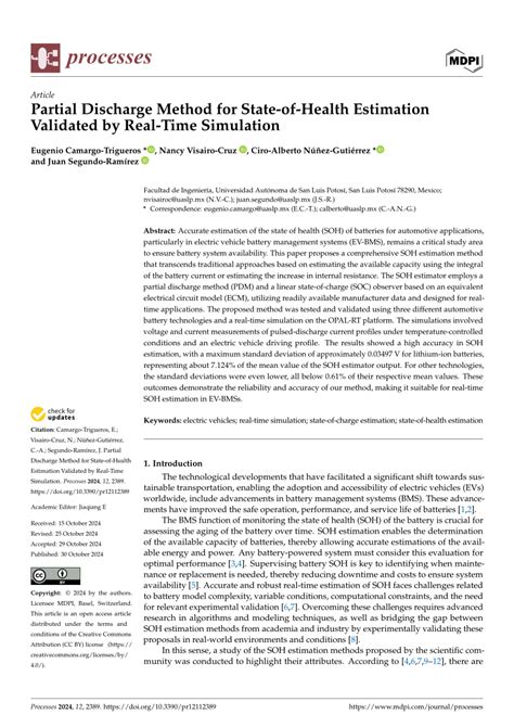 Pdf Partial Discharge Method For State Of Health Estimation Validated