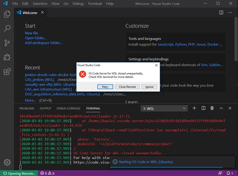 Error Cannot Run Wsl Disconnected · Issue 91971 · Microsoftvscode