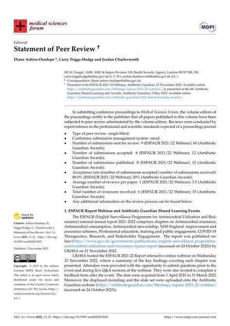 Pdf Statement Of Peer Review