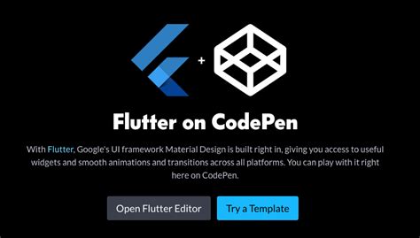 ตอนนี้ Codepen สนับสนุน Flutter แล้วนะ