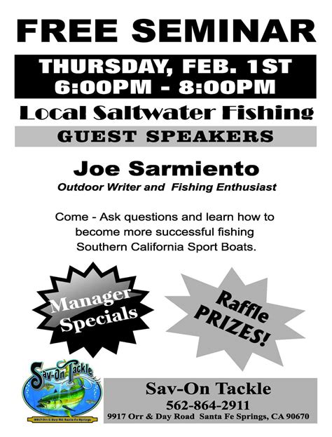 Sav On Tackle Dont Forget About Our Upcoming Free Facebook