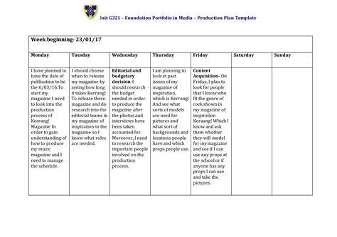 Production Plan Template Docx