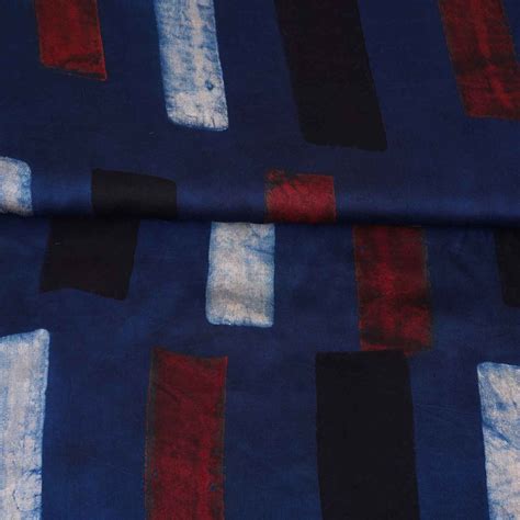 Buy Navy Blue Abstract Print Modal Satin Fabric At Tradeuno Tradeuno