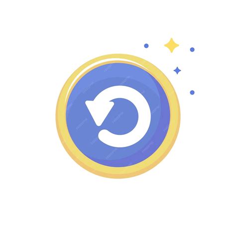 Premium Vector Blue Round Return Arrow Icon