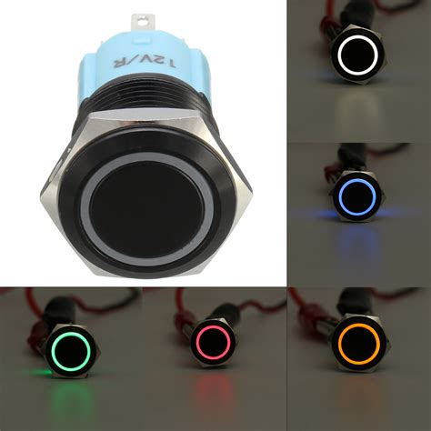 V Pin Mm LED Light Metal Push Button Momentary Switch Waterproof Alexnld Com