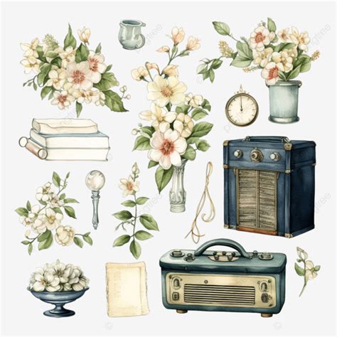 Clipart Vintage Em Aquarela Png Vidro Aquarela Vintage Png Imagem