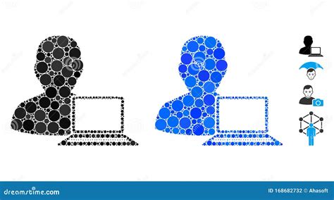 computer programmer mosaic icon of circle dots stock illustration