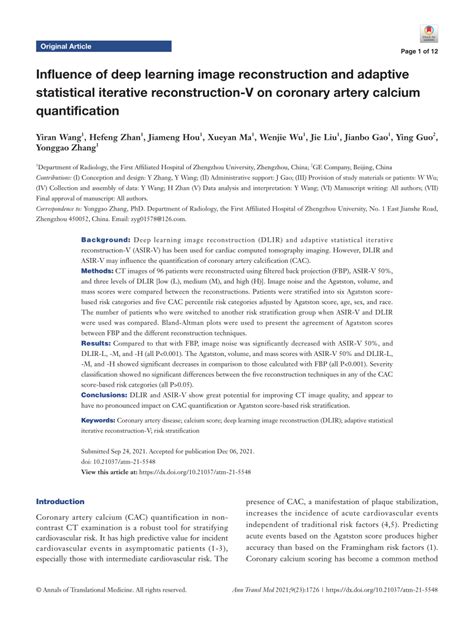 pdf influence of deep learning image reconstruction and adaptive