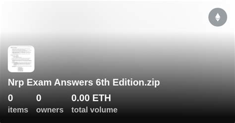 Nrp Exam Answers Th Edition Zip Collection OpenSea