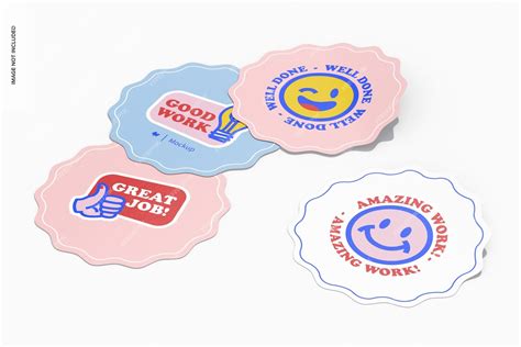 Starburst 스티커 세트 모형 프리미엄 Psd 파일