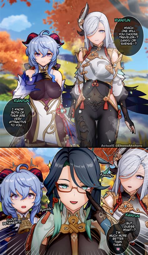 Xianyun Which One Will You Choose Traveler Oanyu Or Shenhe Yamvm