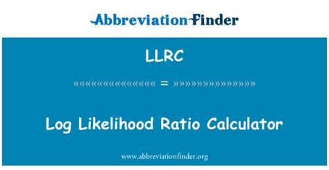 Llrc 代表 日誌似然比計算機 Log Likelihood Ratio Calculator