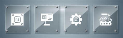 로봇 로봇 소프트웨어 및 프로세서의 산업 생산을 미세 회로 Cpu로 설정합니다 정사각형 유리 패널 벡터 Cpu에 대한 스톡 벡터 아트 및 기타 이미지 Istock