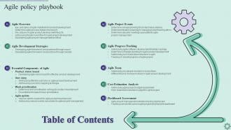 Table Of Contents Agile Policy Playbook PPT Presentation