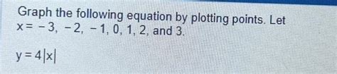 Solved Graph The Following Equation By Plotting Points Let Chegg Com