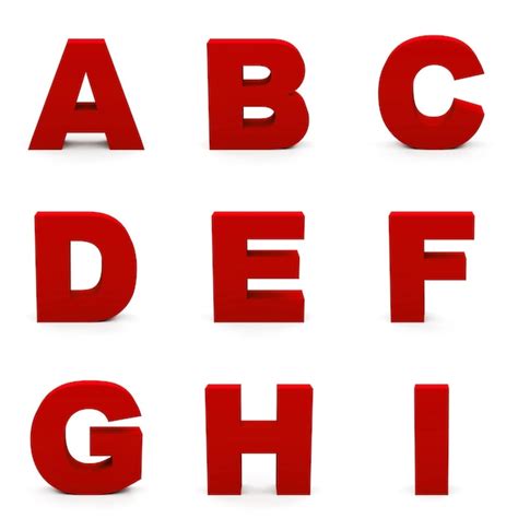 Alfabeto Rojo Conjunto De Letras Aisladas En Blanco Foto Premium
