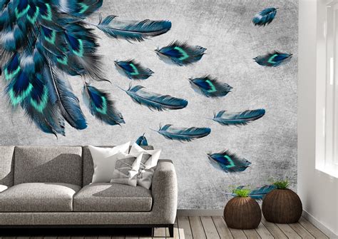 Peacock Feathers Wall Mural Wallpaper Wall Art Peel And Stick Self