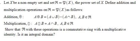 solved let x be a non empty set and set ℜ p x the power