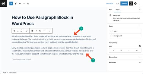 How To Use Paragraph Block In Wordpress