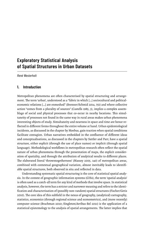 Pdf Exploratory Statistical Analysis Of Spatial Structures In Urban