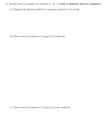 solved 6 10 pts give an example of a function f n n