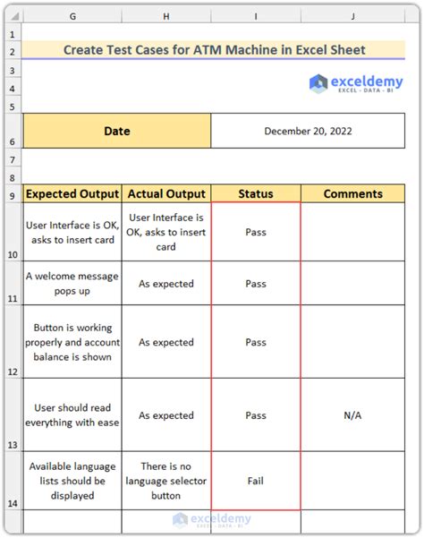 How To Create Test Cases For Atm Machine In Excel Sheet