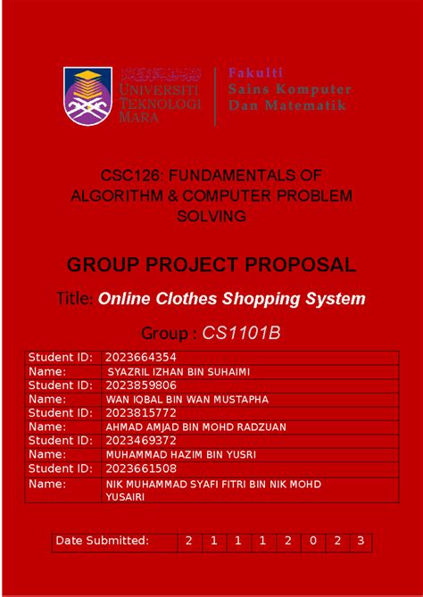 Proposal 126 Latest Csc126 Fundamentals Of Algorithm And Computer