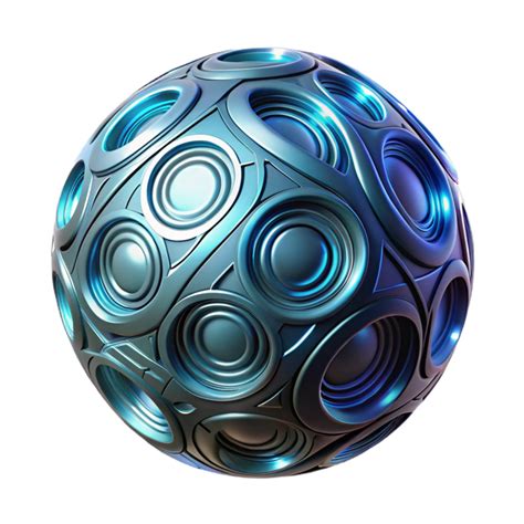 Abstract 3d Render Of A Futuristic Metallic Sphere With Concentric Circles 56261157 Png