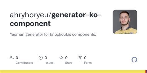 Github Ahryhoryeugenerator Ko Component Yeoman Generator For Knockoutjs Components