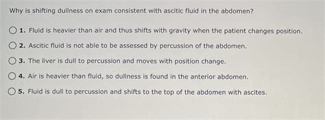 Solved Why Is Shifting Dullness On Exam Consistent With