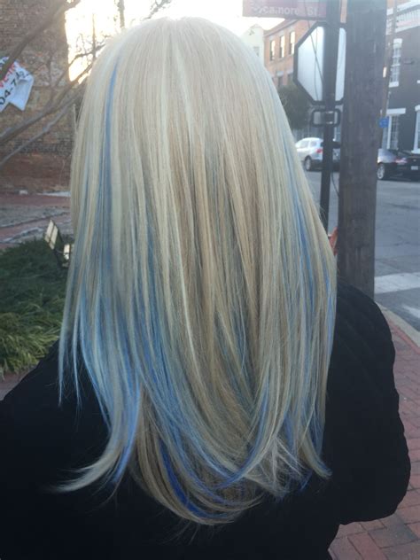 Blue Highlights Hair Blonde At Maria Morris Blog