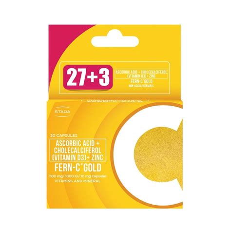 Fern C Gold Ascorbic Acid Cholecalciferol Vitamin D3 Zinc 273