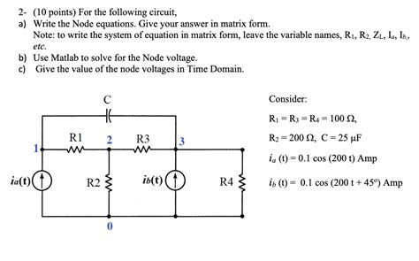 solved 2 10 points for the following circuit a write