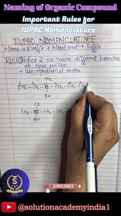 Iupac Nomenclature Rule 3 Naming Of Organic Compounds Prefix Word Rood And Suffix Chemistry