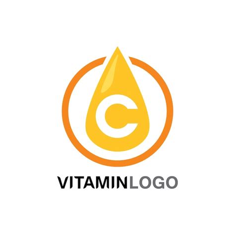 비타민 C 로고 벡터 디자인 벡터 아이콘 건강 영양 프리미엄 벡터
