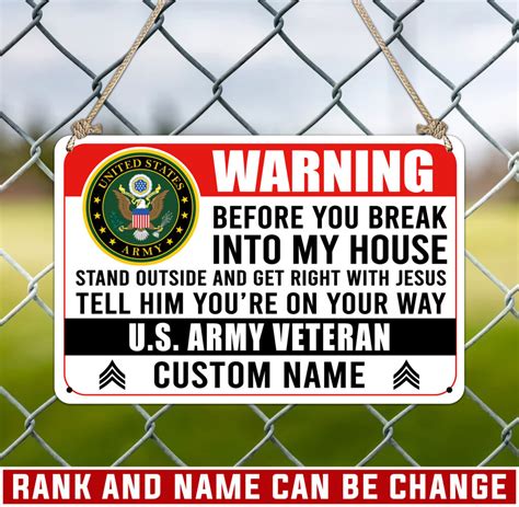 Us Army E 9 Army Command Sergeant Major Printed Metal Sign 8x12in