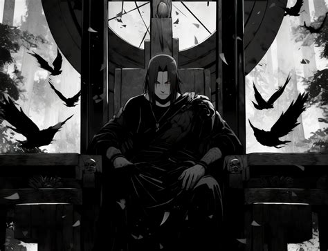 1452x1112 Resolution Itachi Uchiha Manga Sitting On A Throne 1452x1112